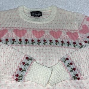 Gitano | Shirts & Tops | Vintage Gitano Acrylic Pink Heart Sweater ...